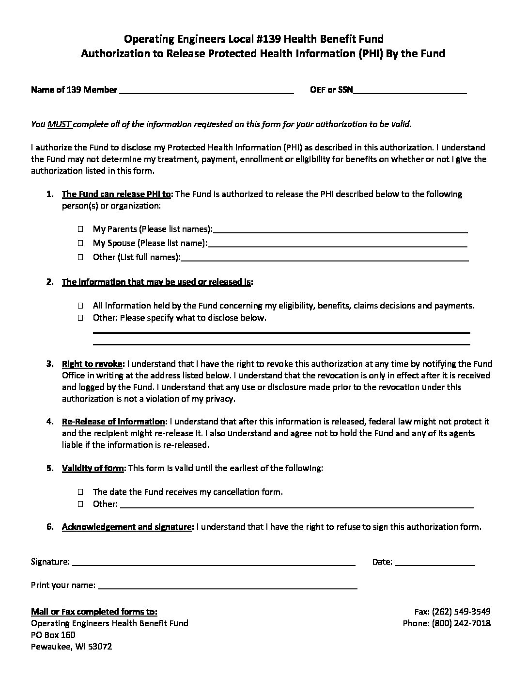 PHI Form Updated April 2017 – Operating Engineers Local 139 Health ...