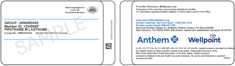 New Anthem ID Cards – Operating Engineers Local 139 Health Benefit Fund